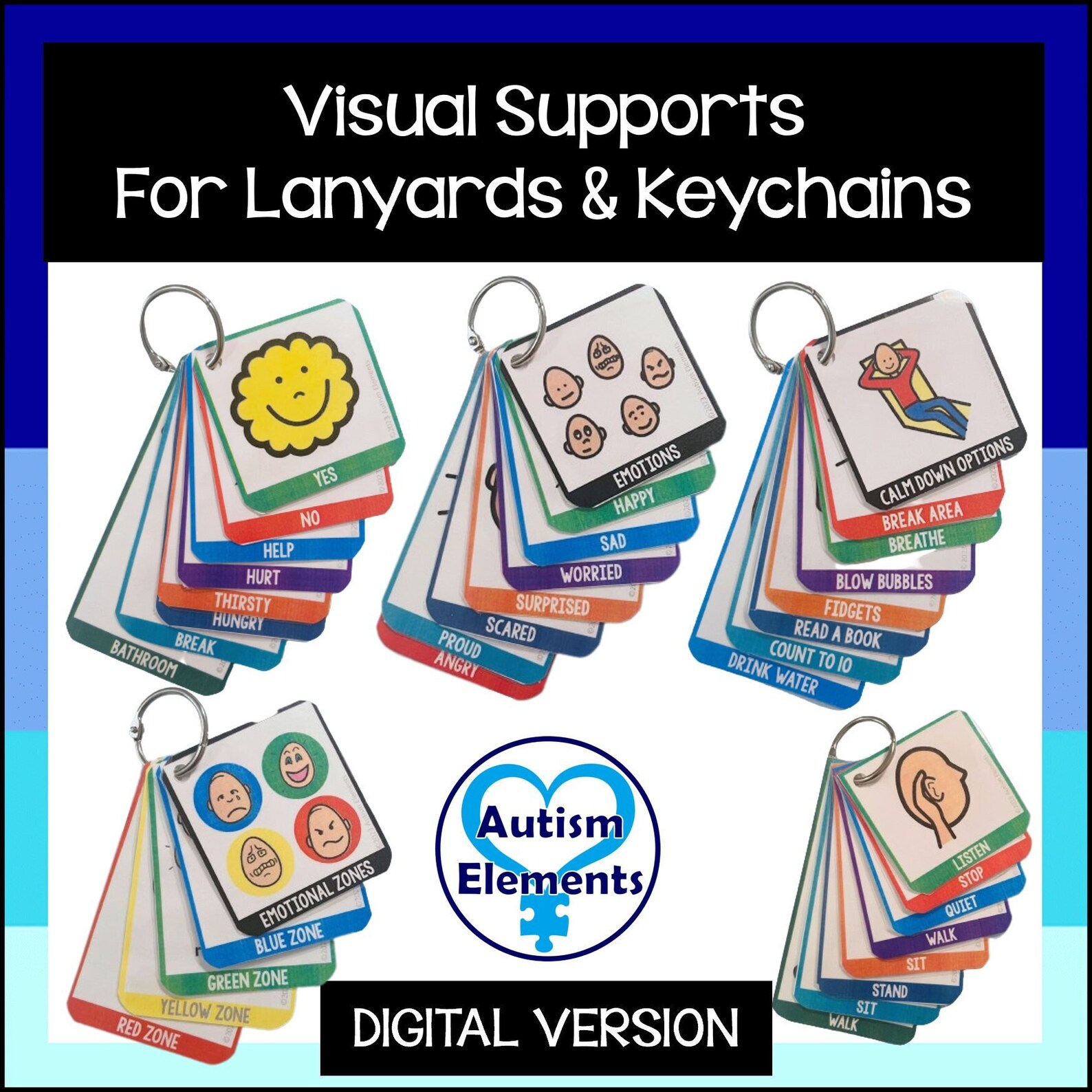 Visual Supports BUNDLE for Lanyards & Keychains- SPED- Autism ...