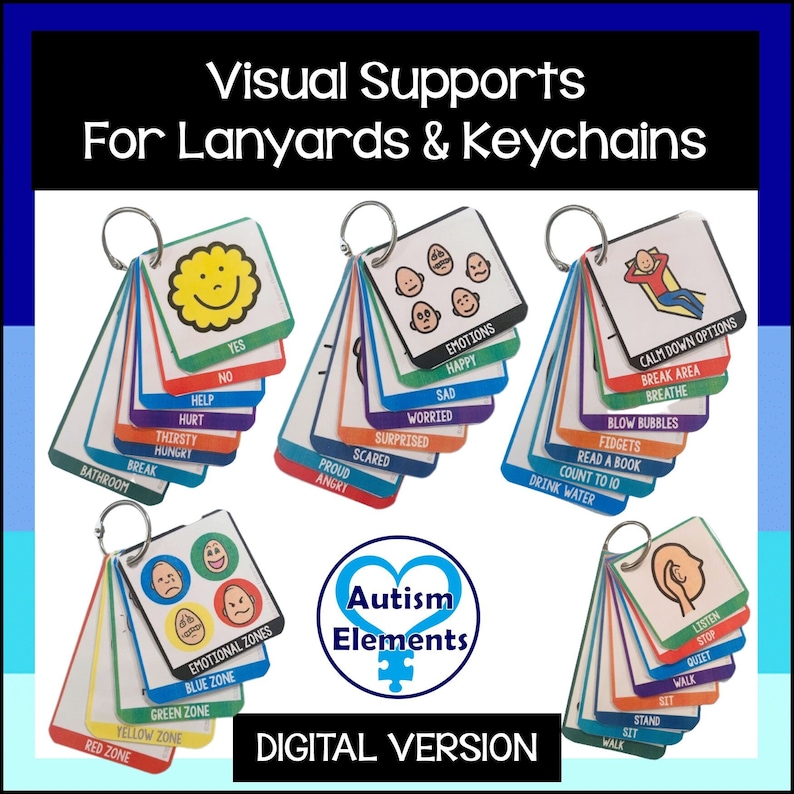 Visual Supports BUNDLE for Lanyards & Keychains- SPED- Autism ...
