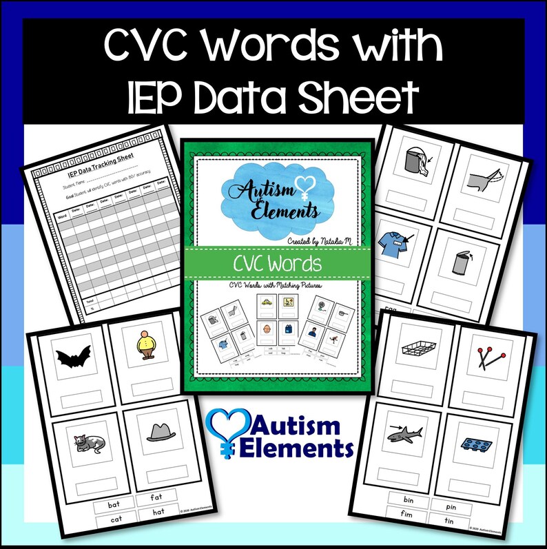CVC Words Matching Task Cards-phonics- Autism & SPED Resources - Etsy