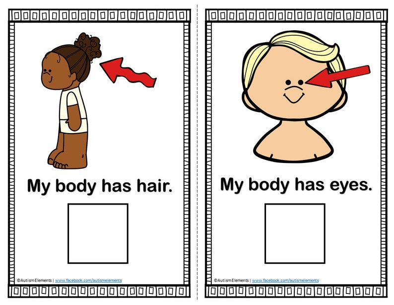 My Body Parts Interactive Adapted Book All About Me SPED & - Etsy