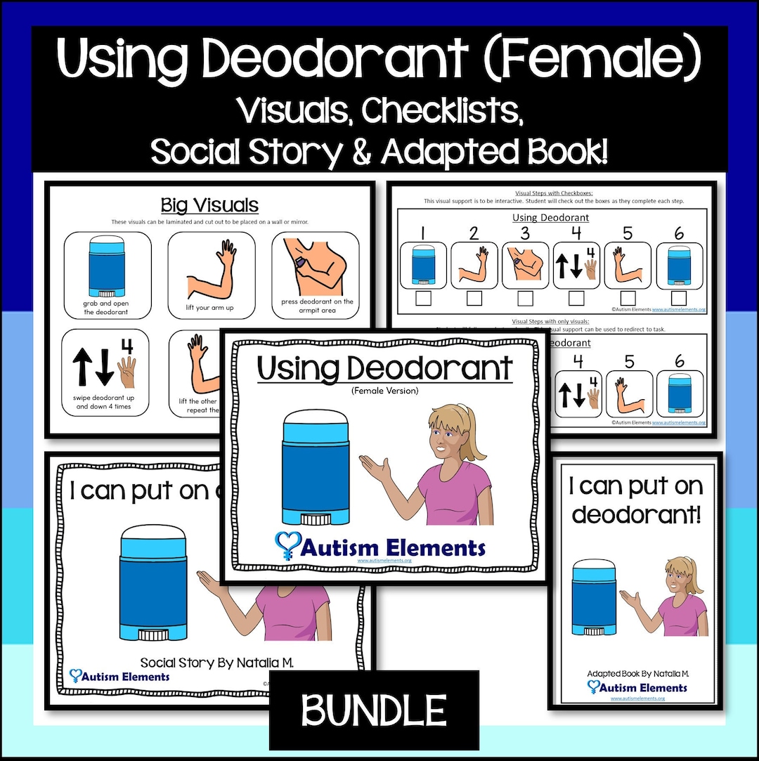 Deodorant Hygiene Visual Supports (girl) BUNDLE - Autism- Self Care ...