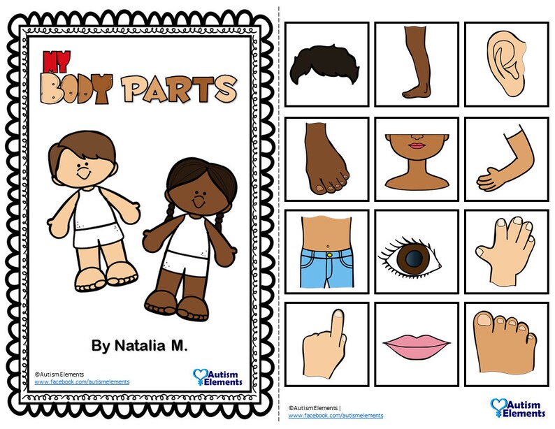 My Body Parts Interactive Adapted Book - All About Me- SPED & Autism ...