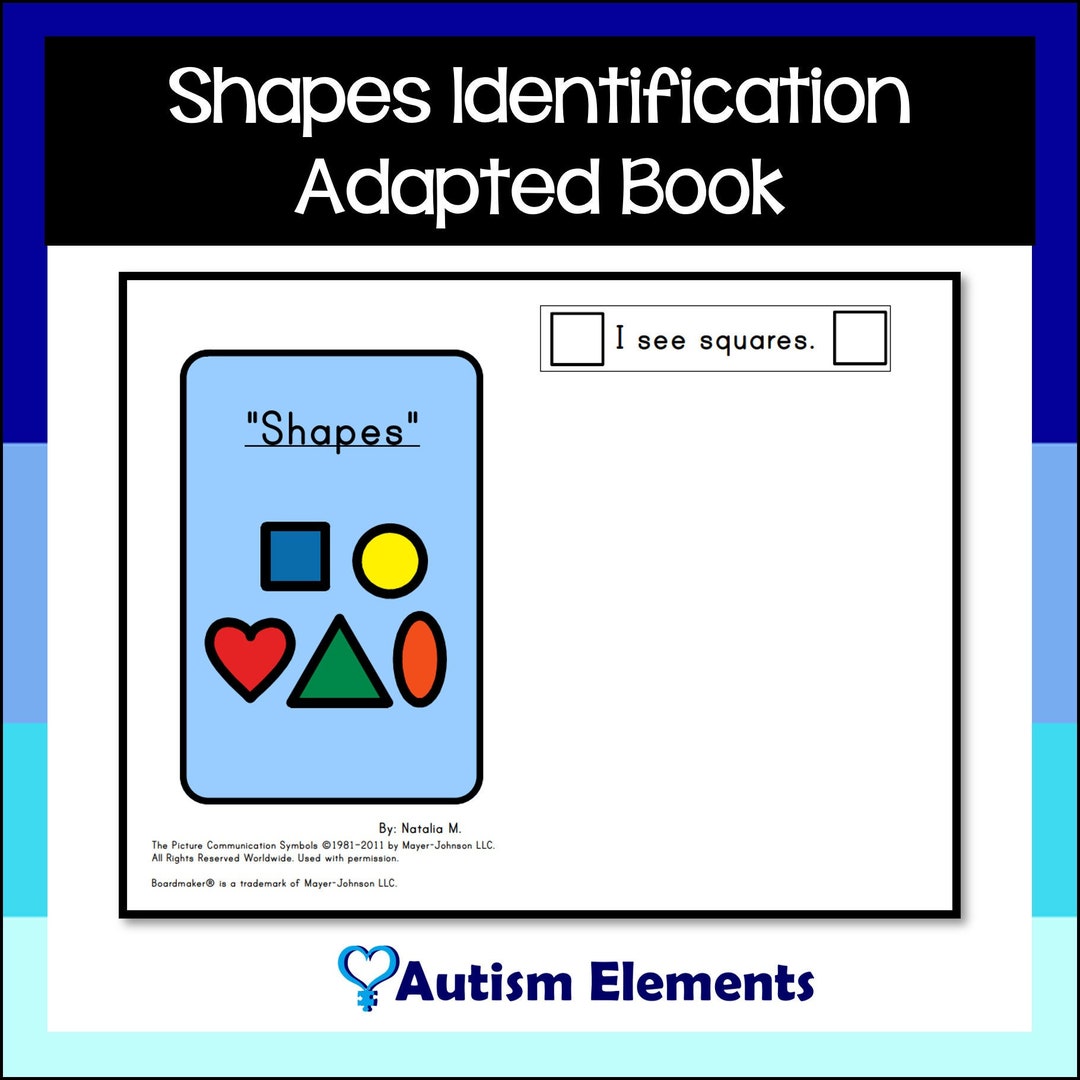Shape Identification Adapted Book- Shapes- SPED & Autism Resources - Etsy