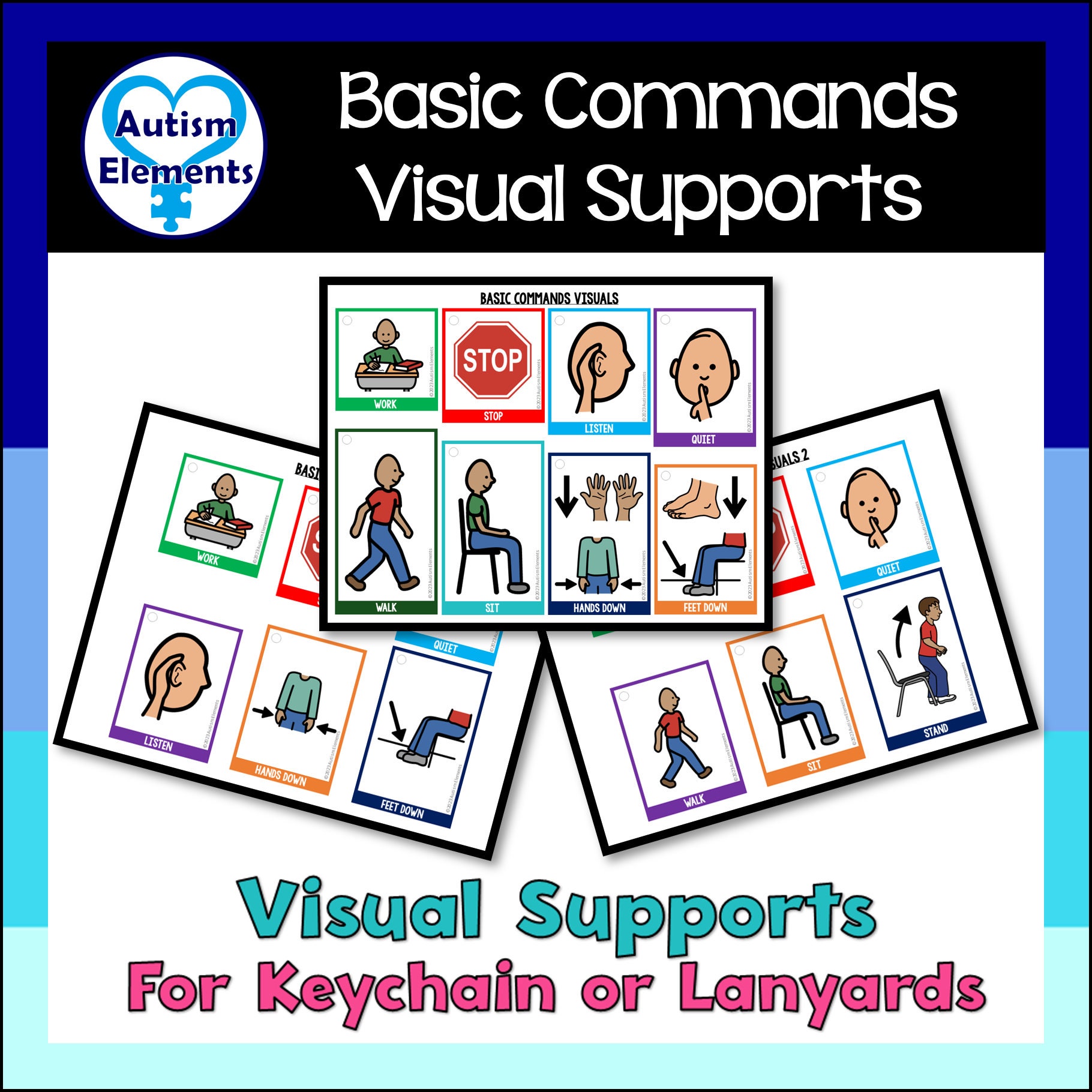 Visual Supports BUNDLE for Lanyards & Keychains- SPED- Autism ...