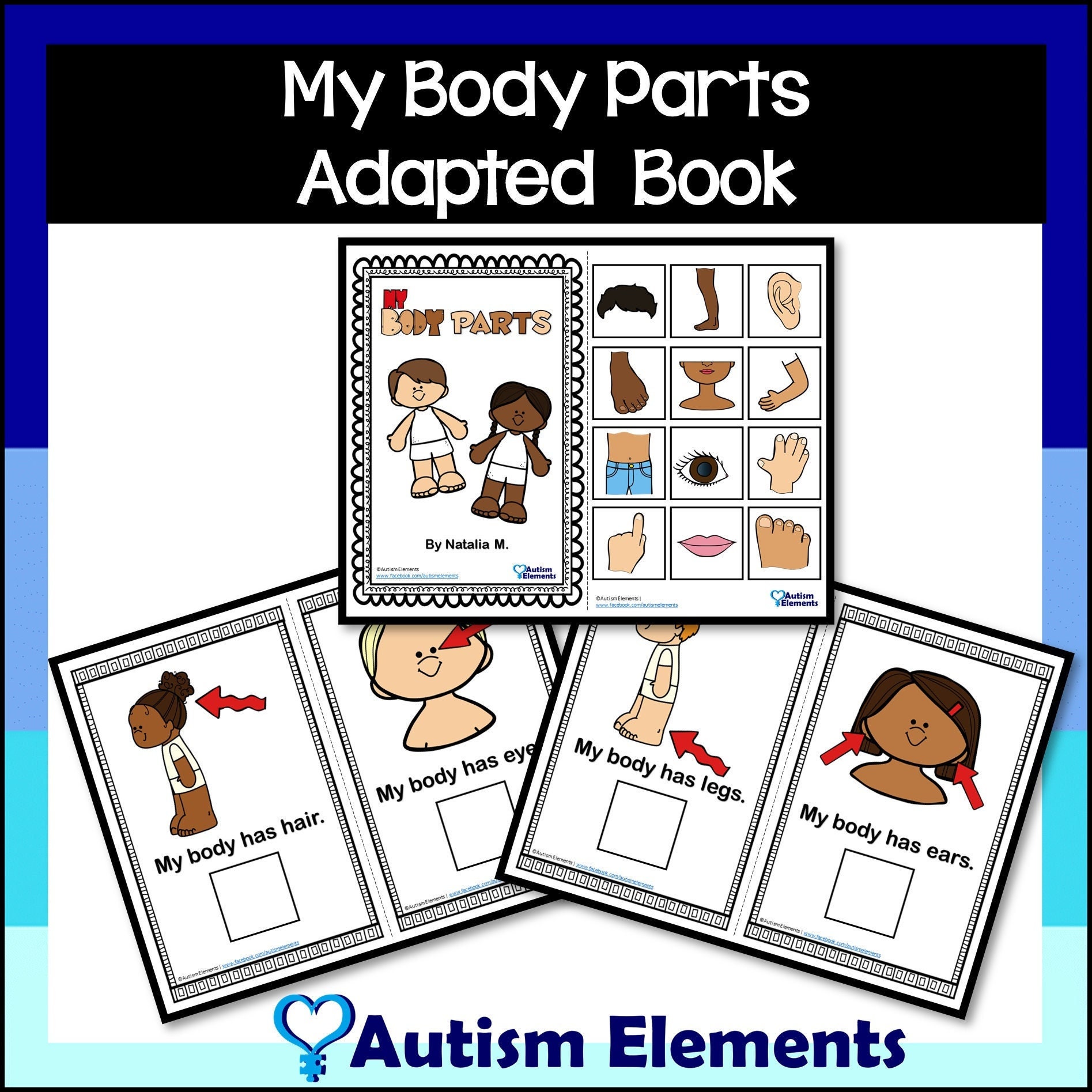 My Body Parts Interactive Adapted Book - All About Me- SPED & Autism ...