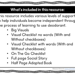 Deodorant Hygiene Visual Supports (boy) BUNDLE - Autism- Self Care ...