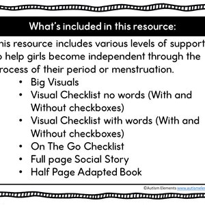 Period or Menstruation Visual Supports BUNDLE- Autism- Self Care ...