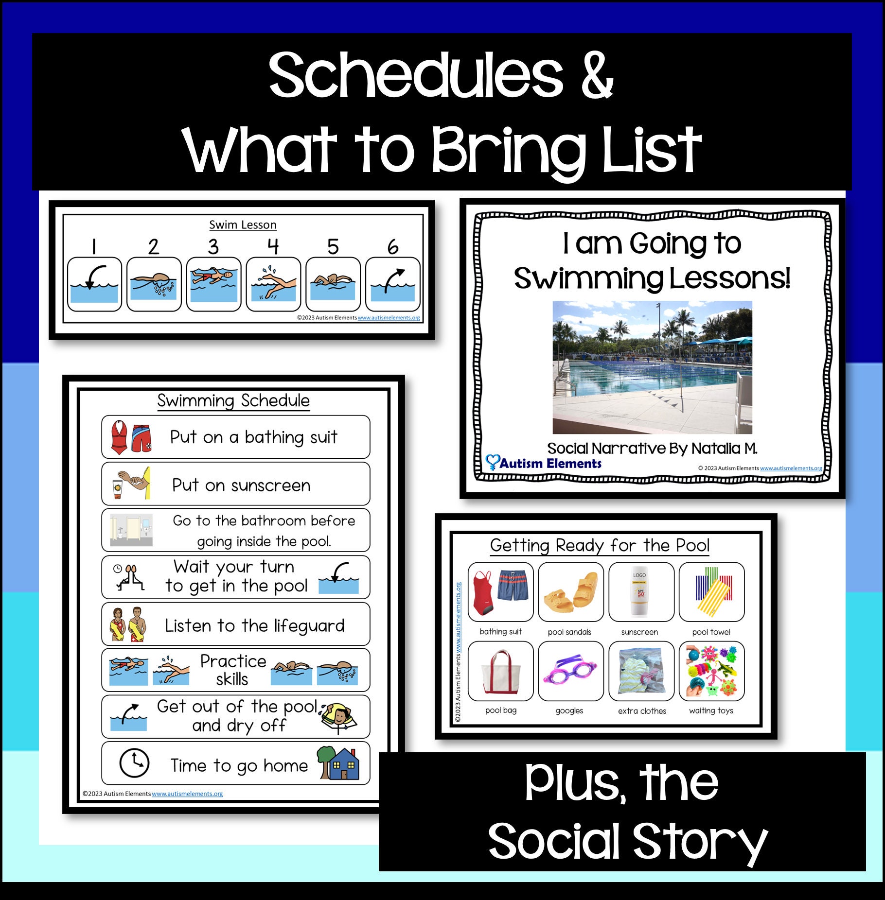 Swimming Visuals Supports With Photos & Visual Icons- Autism- Special ...
