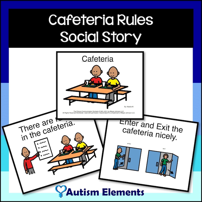 Cafeteria Rules Social Story-visuals Behavior Supports SPED & Autism ...