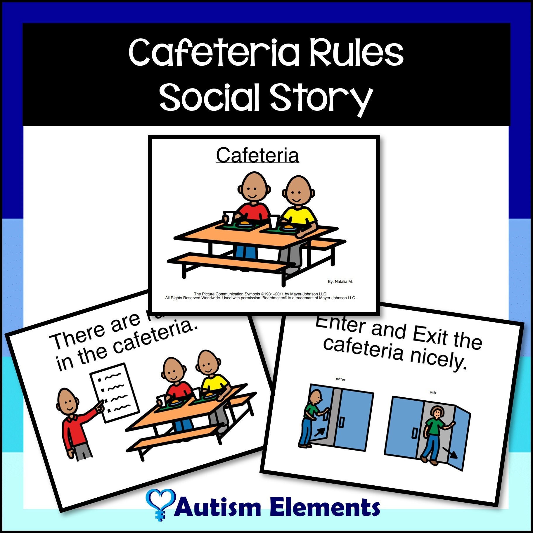 Cafeteria Rules Social Story-visuals- Behavior Supports- SPED & Autism ...