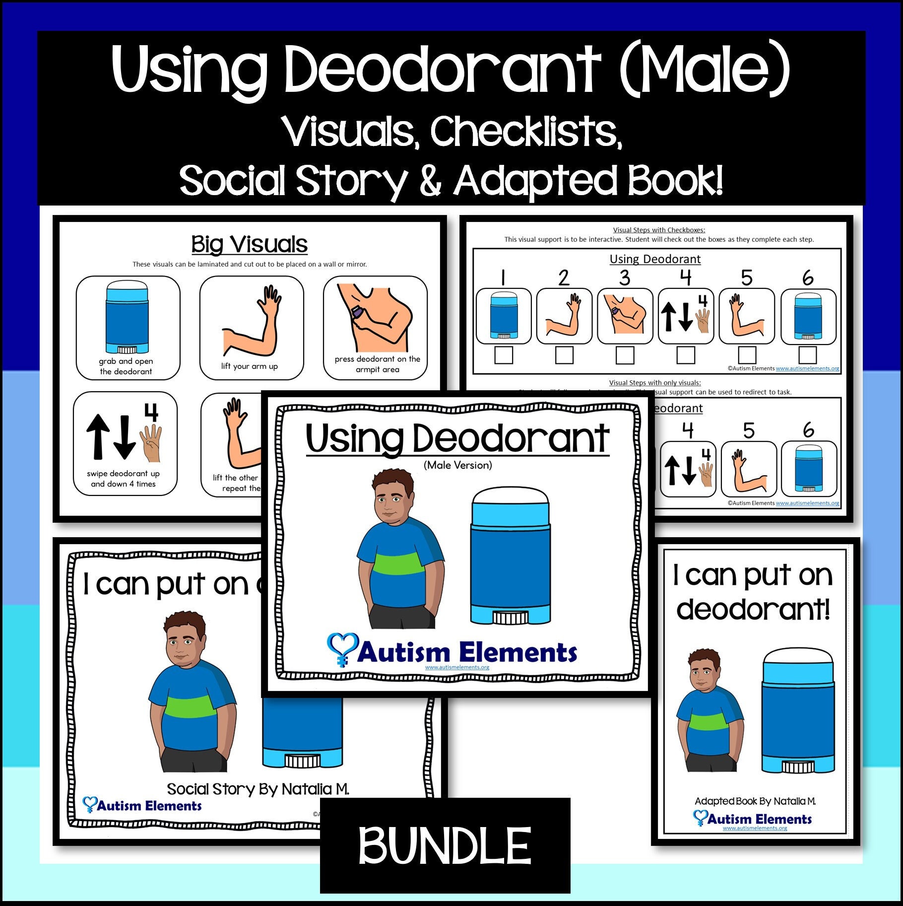 Deodorant Hygiene Visual Supports (boy) BUNDLE - Autism- Self Care ...
