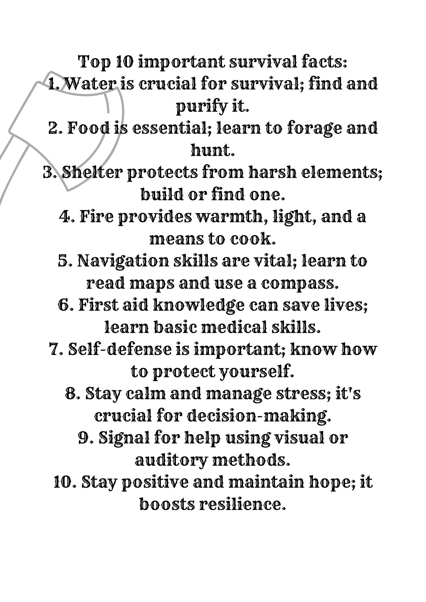 Printable Survival Guide - Etsy