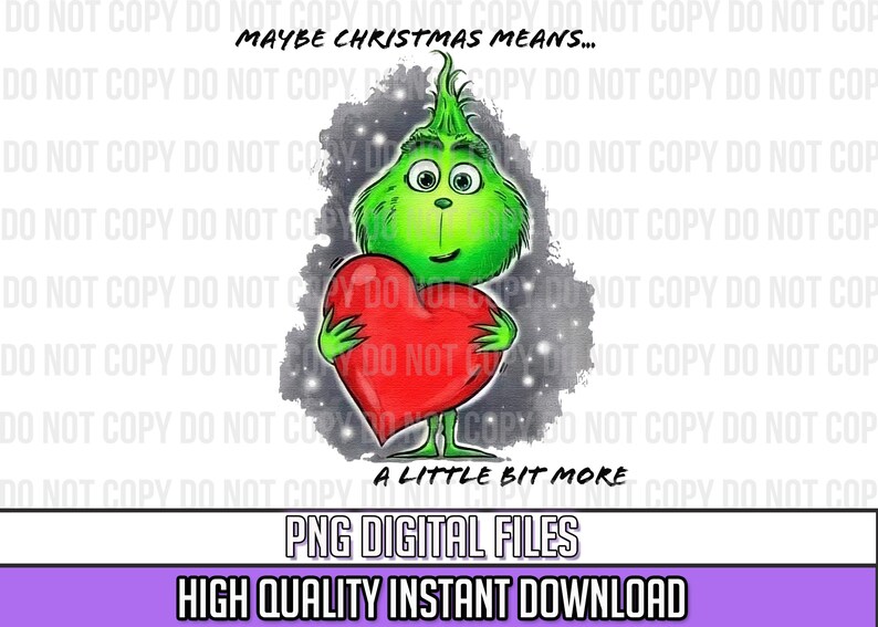 Cute Grinch Png| the Grinch Png| the Grinch Sublimation Png| Christmas ...