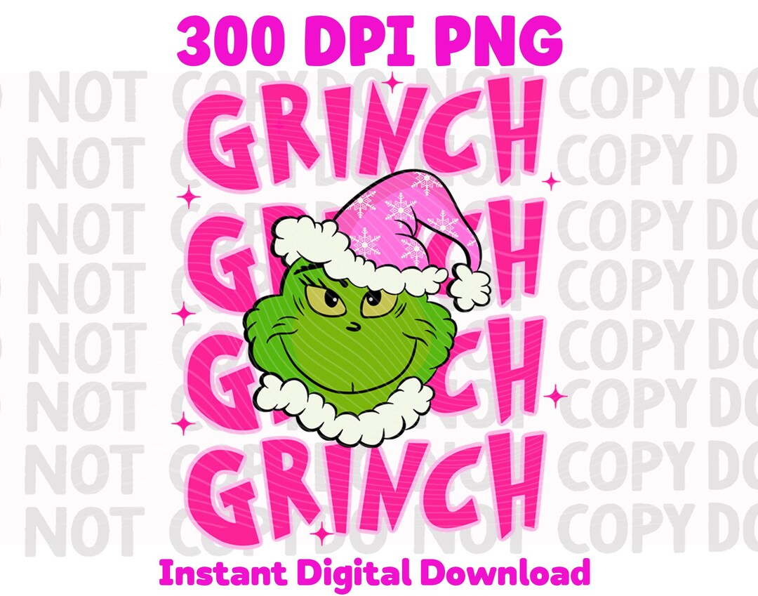 Pink Grinch Png, Merry Grinchmas Png, Grinch Face Png, Floral Grinch ...