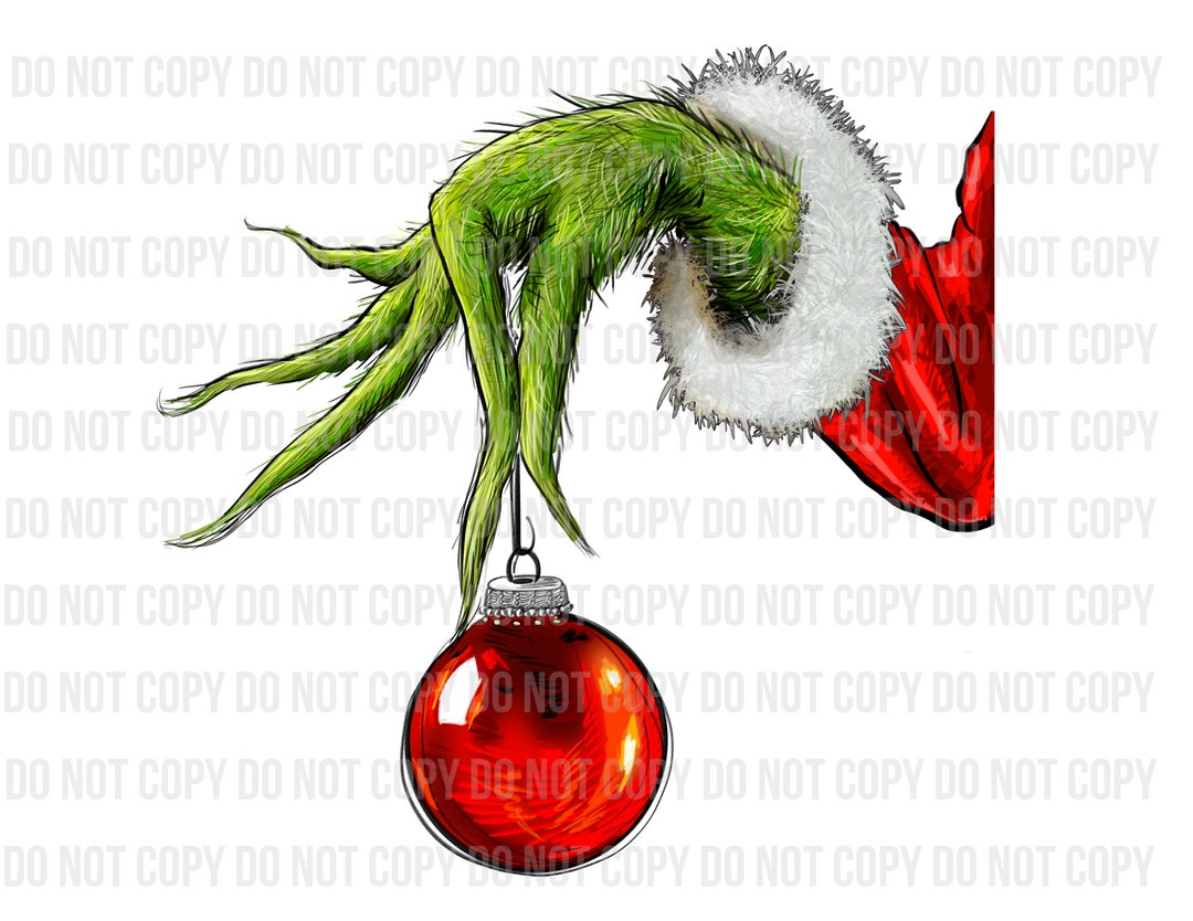 Grinch Hand Png| the Grinch Png| the Grinch Sublimation Png| Christmas ...