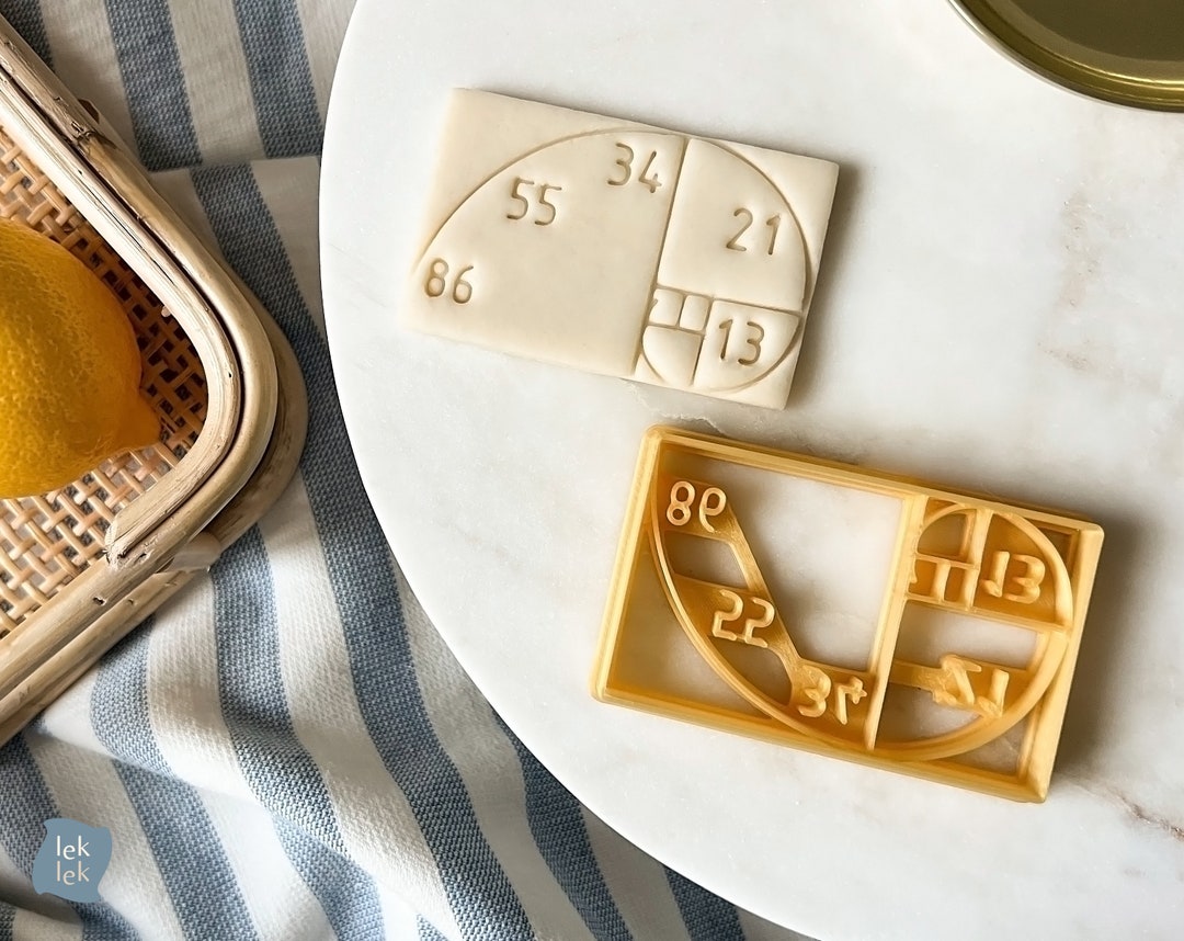 Fibonacci Spiral Cookie Cutter Golden Ratio, Cookie SET Geometry Tiling ...