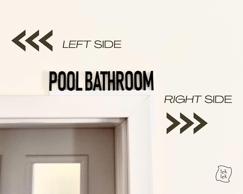 Swimming Pool Bathroom Door Topper, Pool Bath Door Sign Corner - Plaque ...