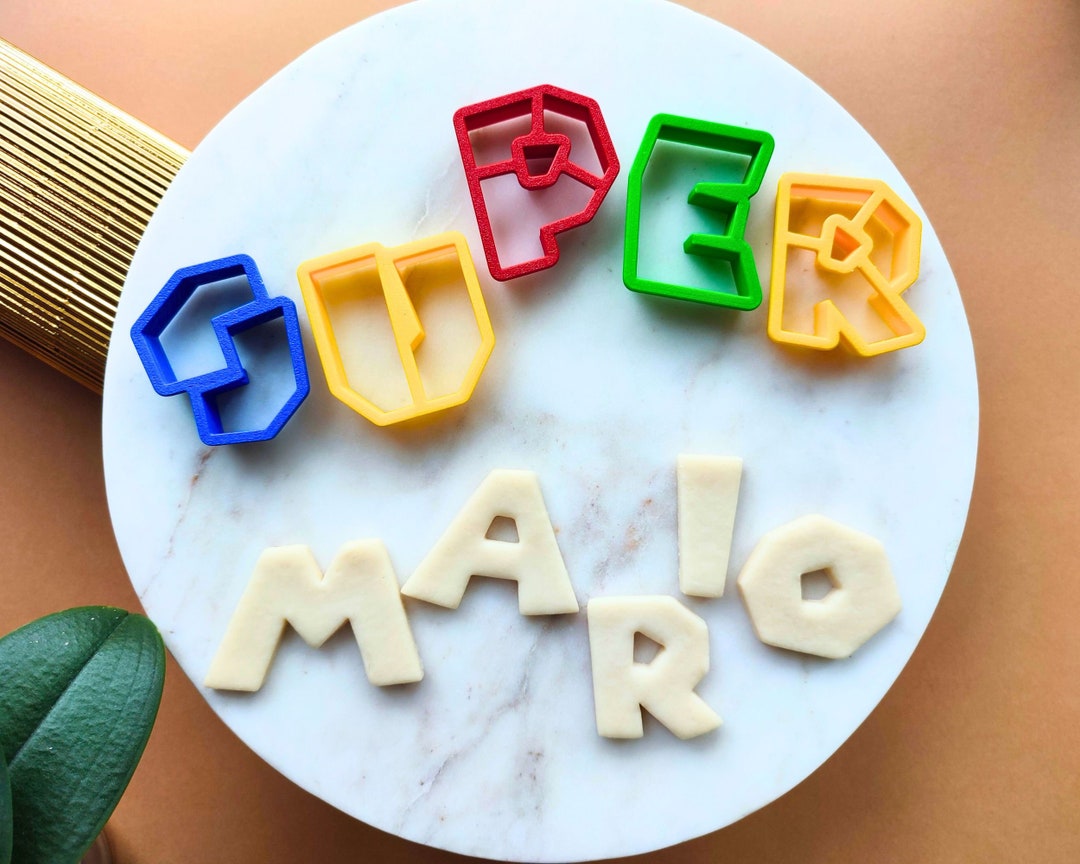 Super Mario Cookie Cutters Alphabet, Fondant Cutter, Letters Biscuit ...
