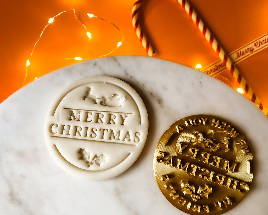 Merry Christmas Cookie Stamp, Merry Christmas Stamp for Cookie, Holiday ...