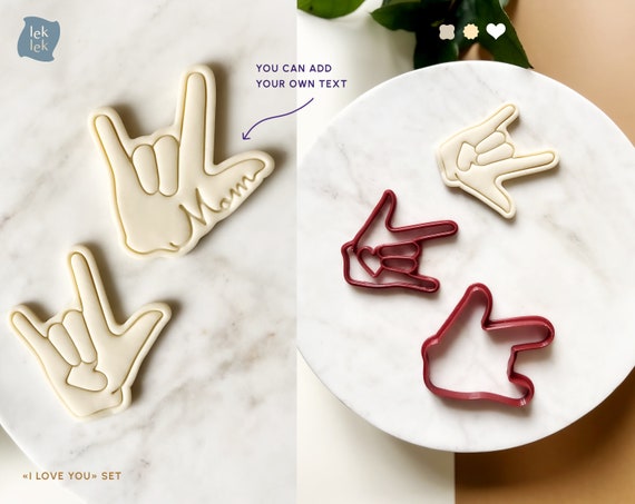 Sign Language Cookies Amazon.com: Set Of 4 Hand Sign Cookie Cutters