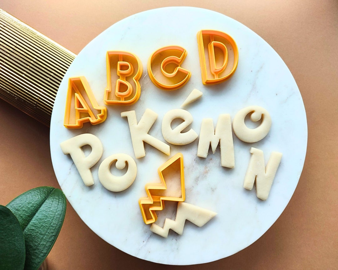 Pokemon Cookie Cutters Alphabet, Fondant Cutter, Letters Biscuit Cutter ...