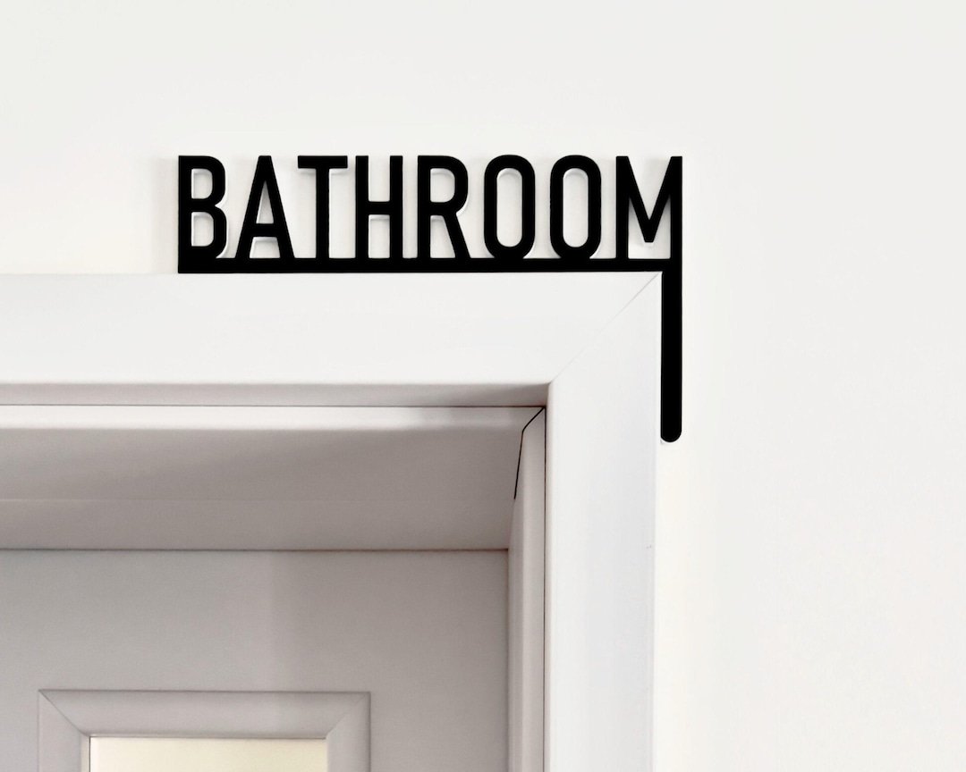 Bathroom Door Sign Corner, Personalized Bathroom Door Plaque, Custom ...