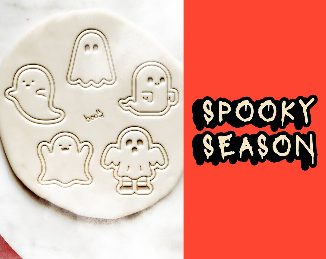 Cute Ghost Cookie Cutter, Halloween Ghost Cookie Stamp Cutter, Spooky ...