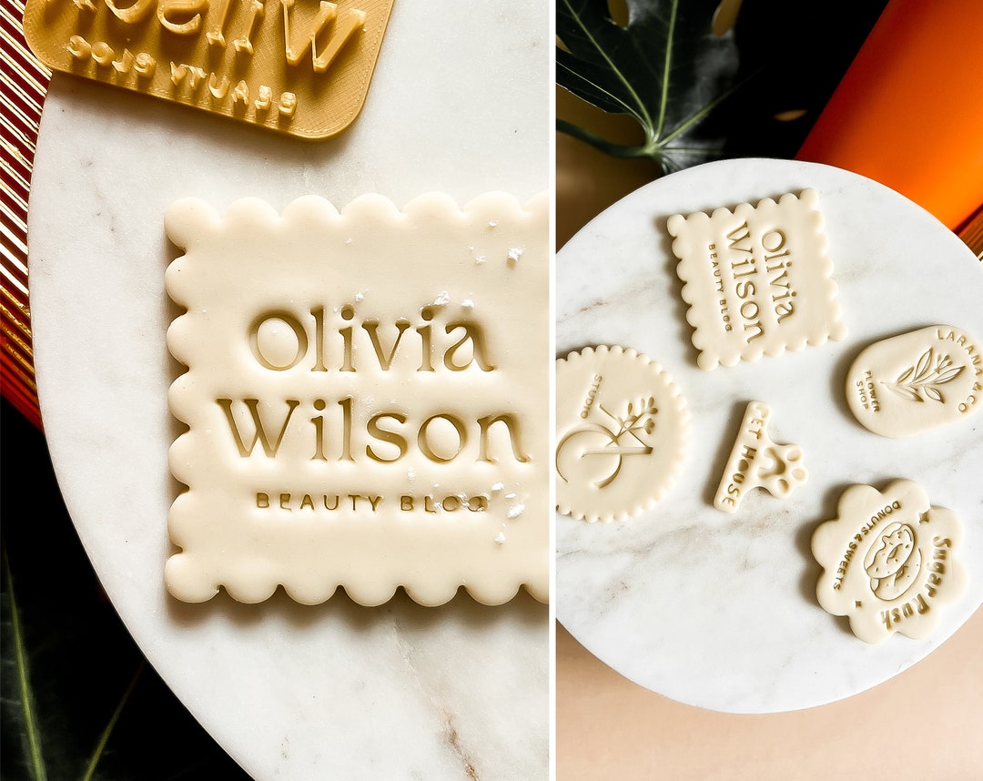 Logo Cookie Stamp Custom, Company Cookie Stamp Logo, Custom Clay Cutter ...