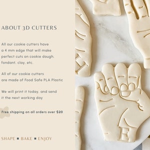 Asl Cookie Cutter Custom Sign Language Hand Gesture Deaf / Hard of ...