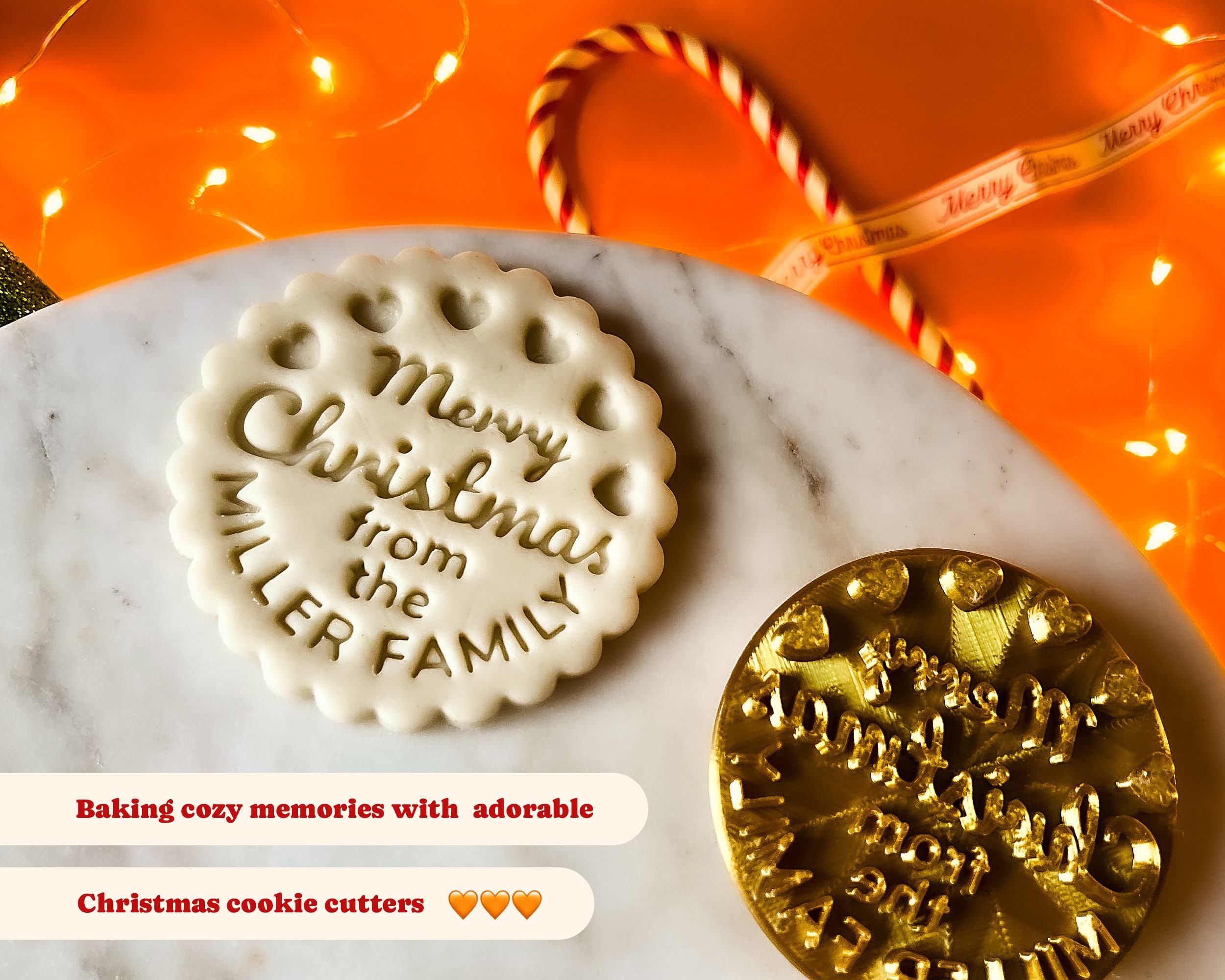 Christmas Cookie Cutter, Custom Family Name Stamp, Personalized Cookie ...