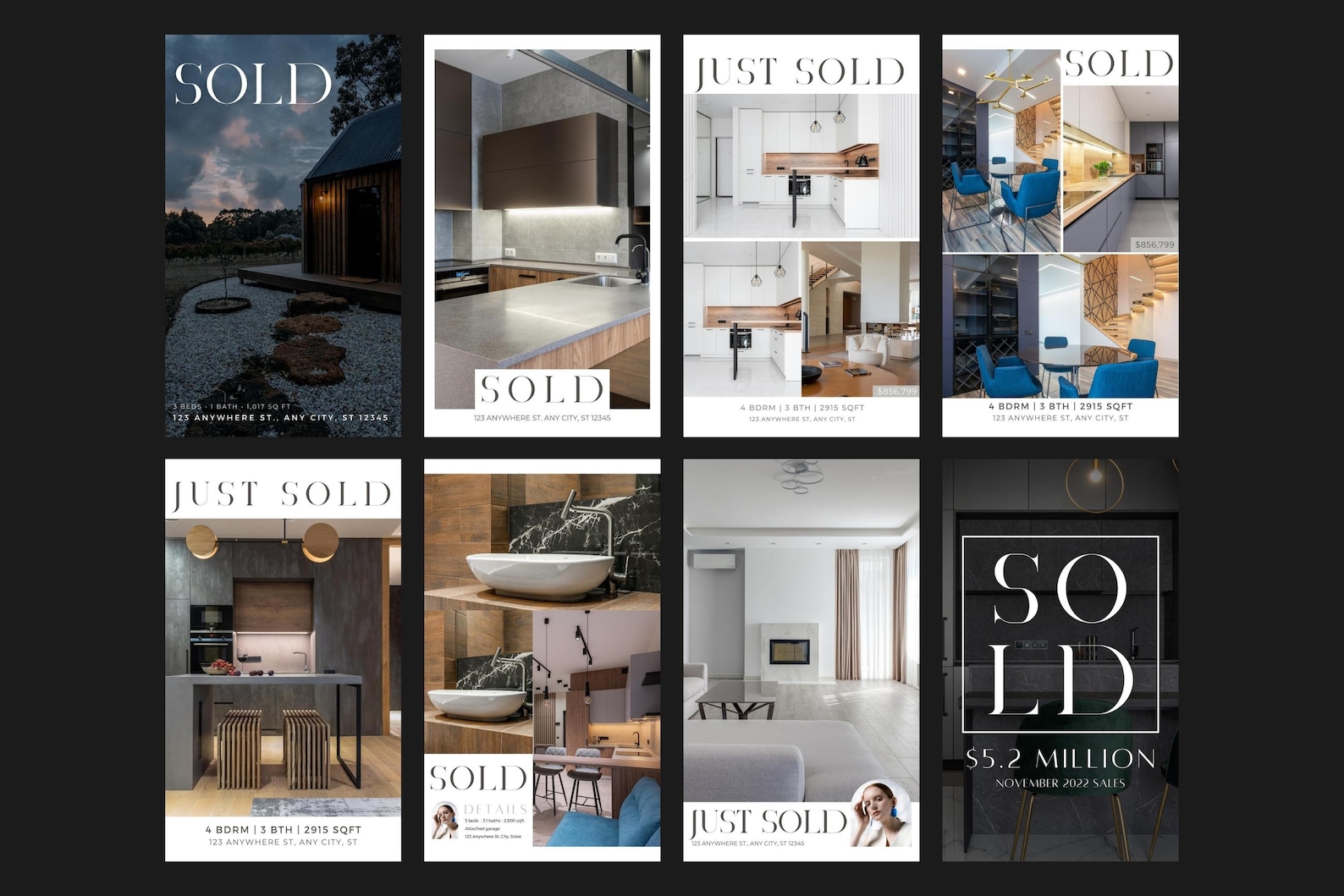 Just Sold Real Estate Instagram Stories Template | Realtor Instagram ...