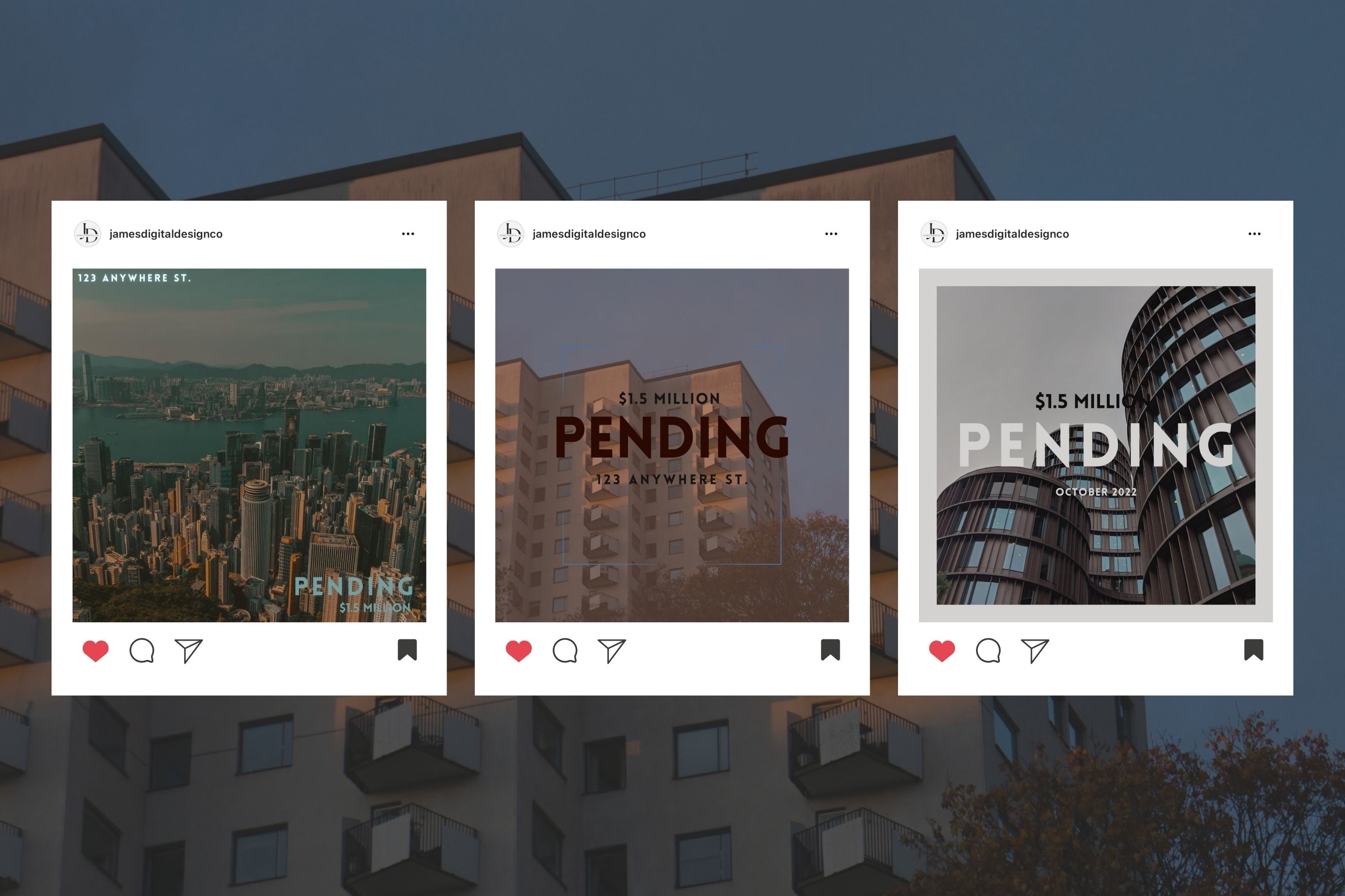 Pending Real Estate Social Media Posts Instagram Marketing Templates ...