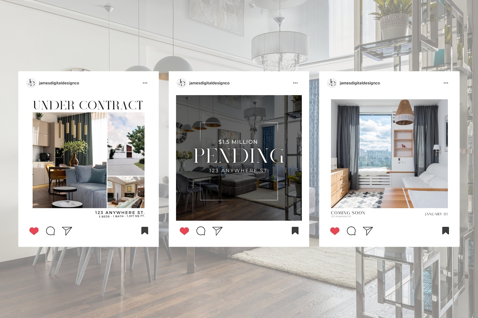 Pending Real Estate Social Media Posts | Instagram Marketing Templates ...