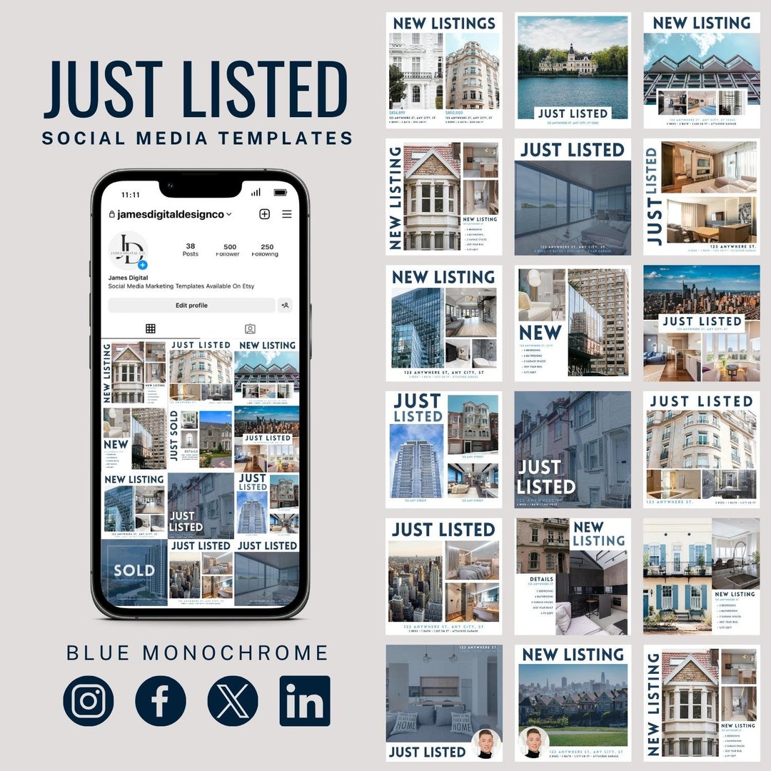 Just Listed Real Estate Social Media Posts | Instagram Marketing ...