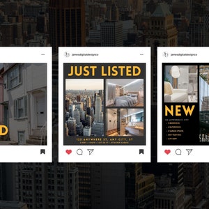 Just Listed Real Estate Social Media Posts Instagram Marketing ...