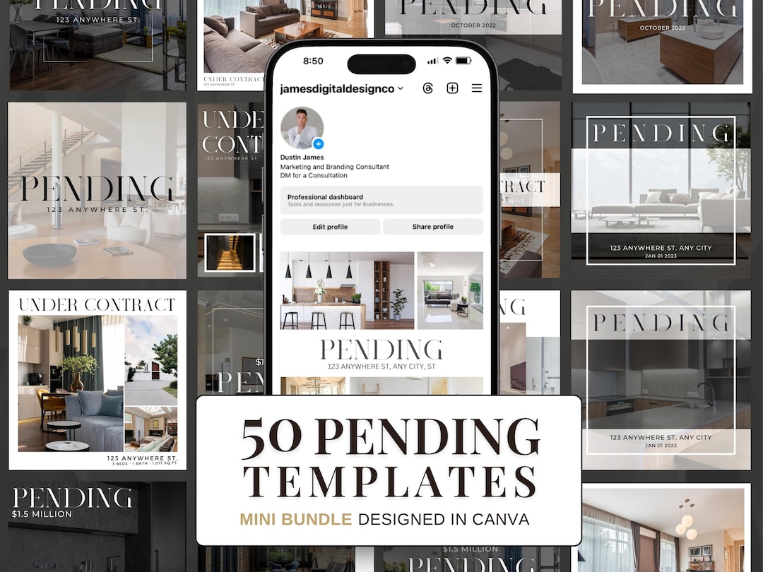Pending Real Estate Instagram Templates | Social Media Post Bundle ...