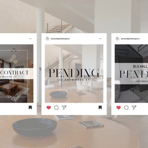 Pending Real Estate Social Media Posts | Instagram Marketing Templates ...
