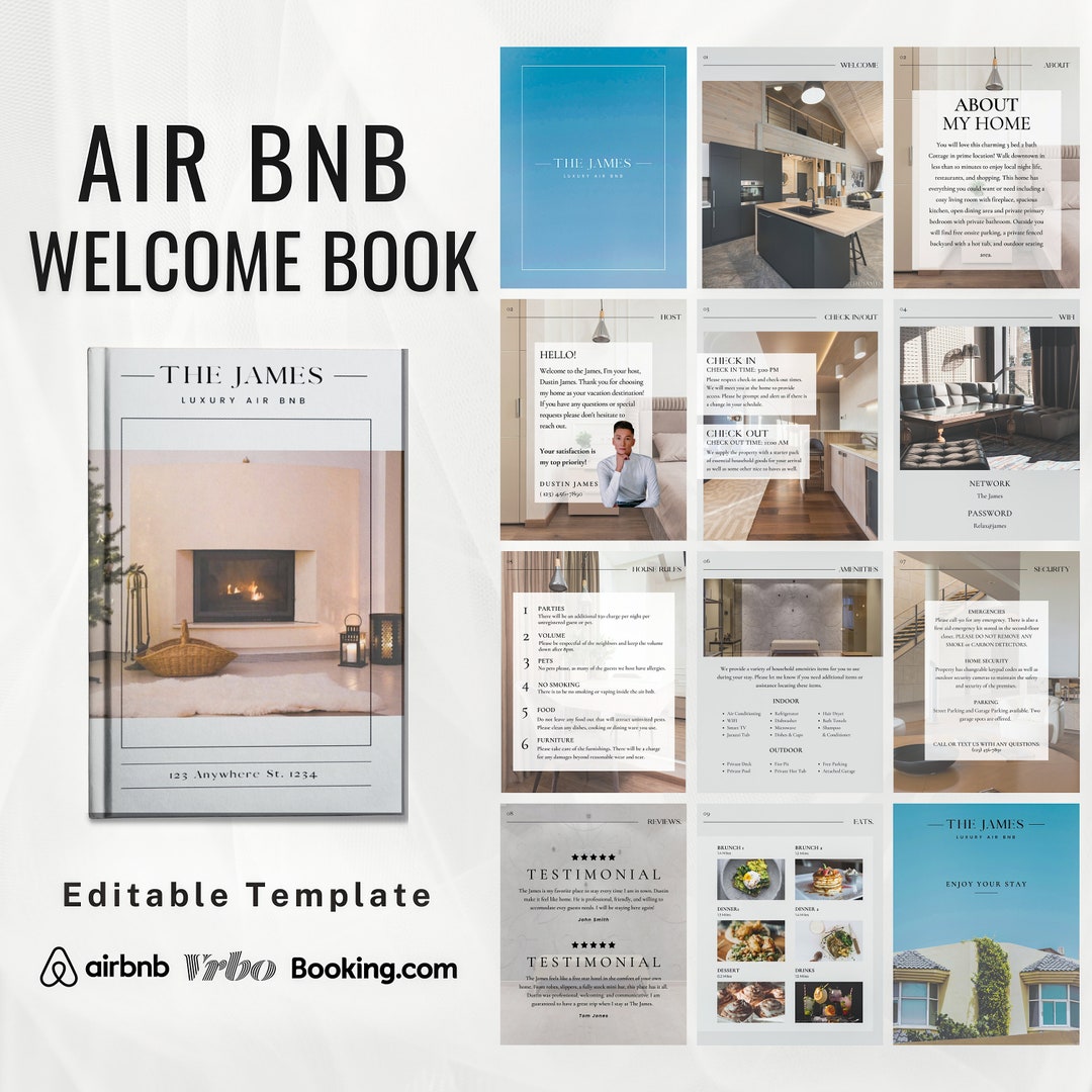 AIR BNB Welcome Book Template | Air Bnb | Real Estate Marketing ...
