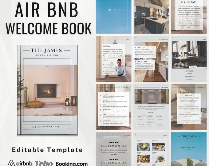 AIR BNB Welcome Book Template | Air Bnb | Real Estate Marketing ...