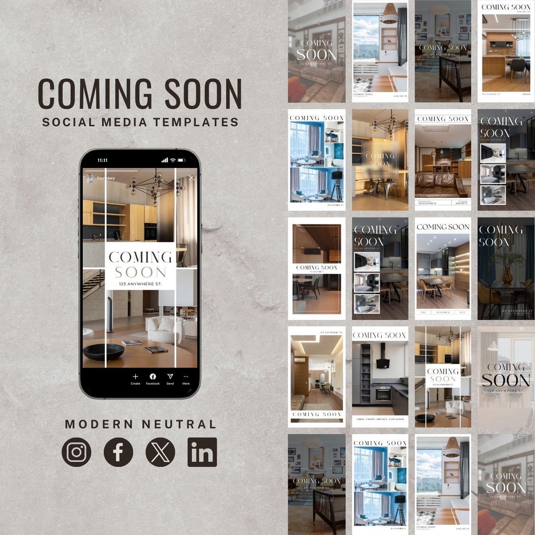 Coming Soon Realtor Instagram Story Templates | Neutral Modern Design ...