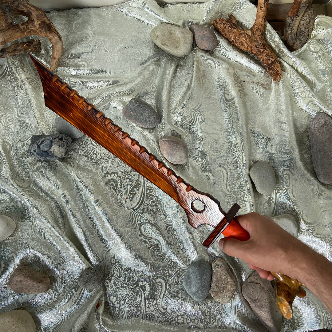 Unique Fantasy Wooden Sword With Handmade Handle, Perfect Gift for ...