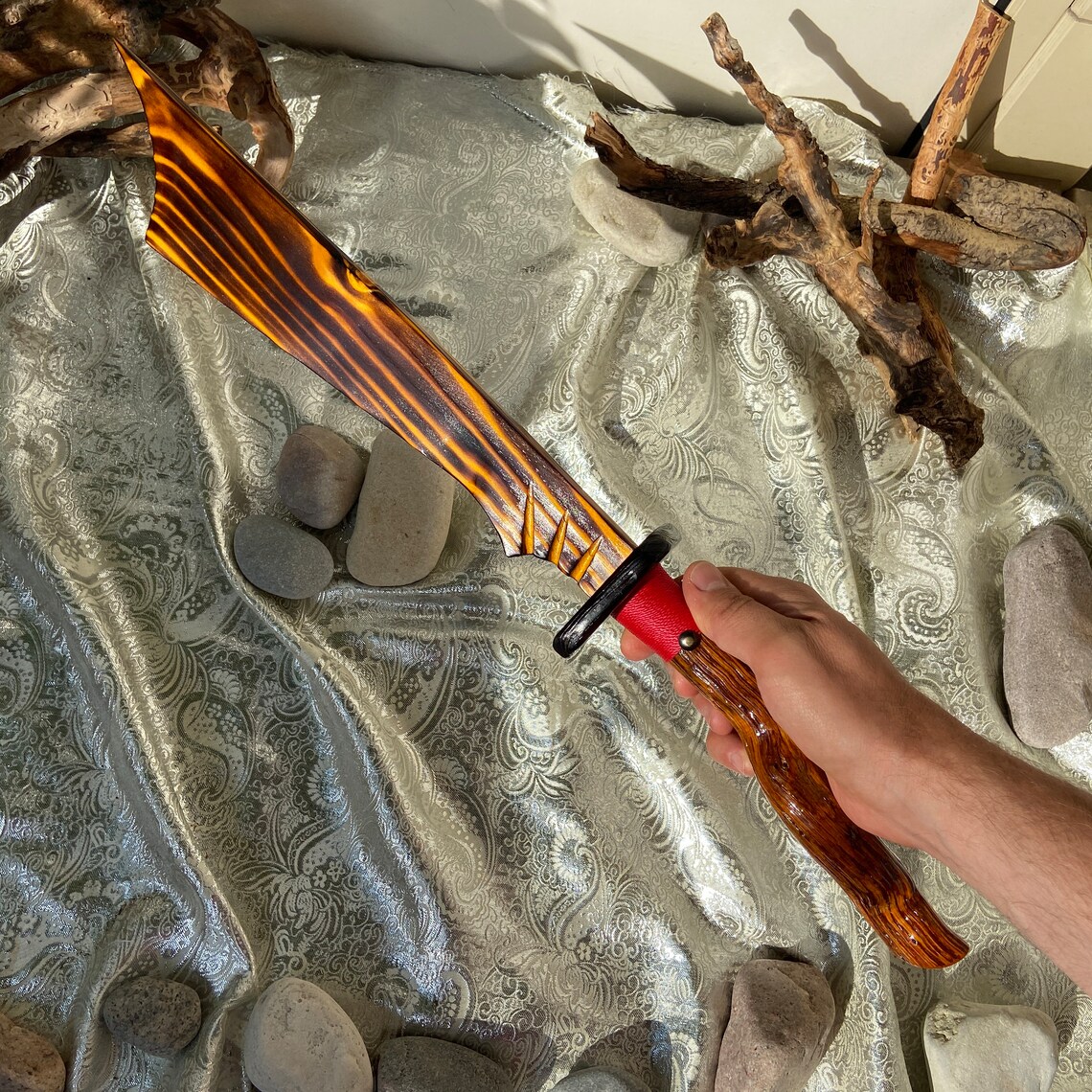 Handcrafted Unique Fantasy Wooden Sword With Unique Handle, Perfect ...