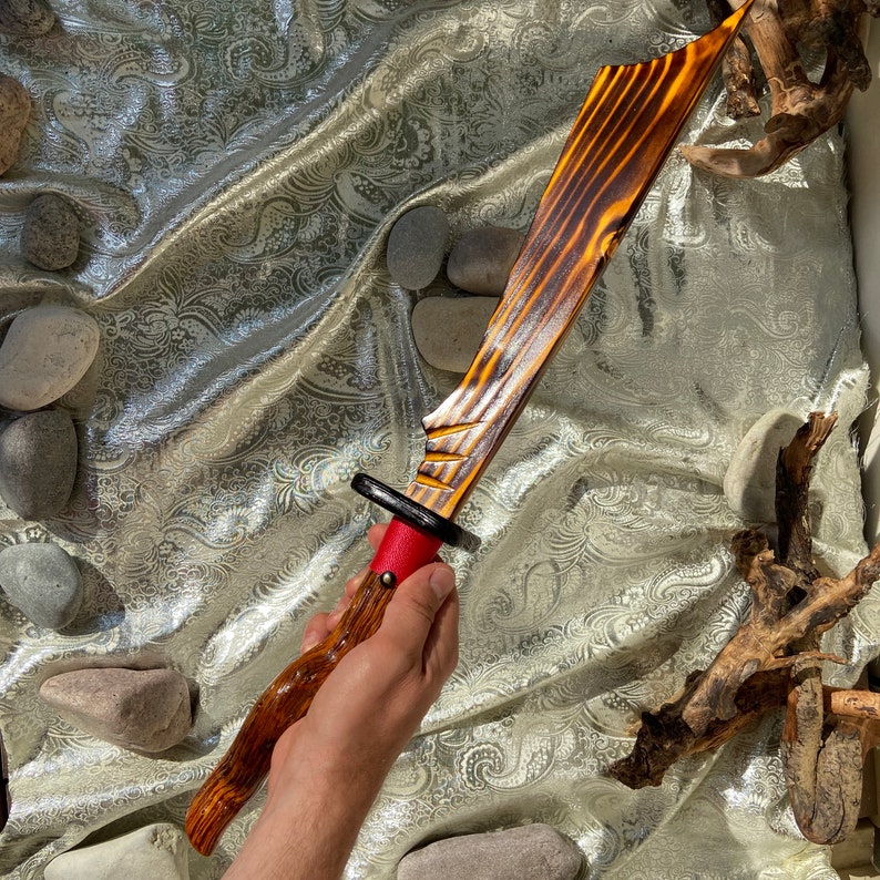 Handcrafted Unique Fantasy Wooden Sword With Unique Handle, Perfect ...
