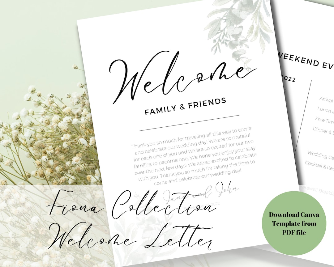 Wedding Welcome Letter to Guests Destination Wedding - Etsy