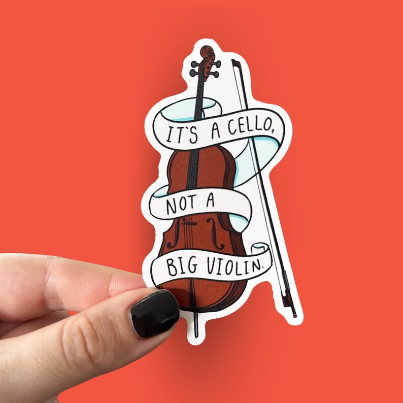 Cello Player Sticker, Gift for Cellist, Waterproof Water Bottle Sticker ...