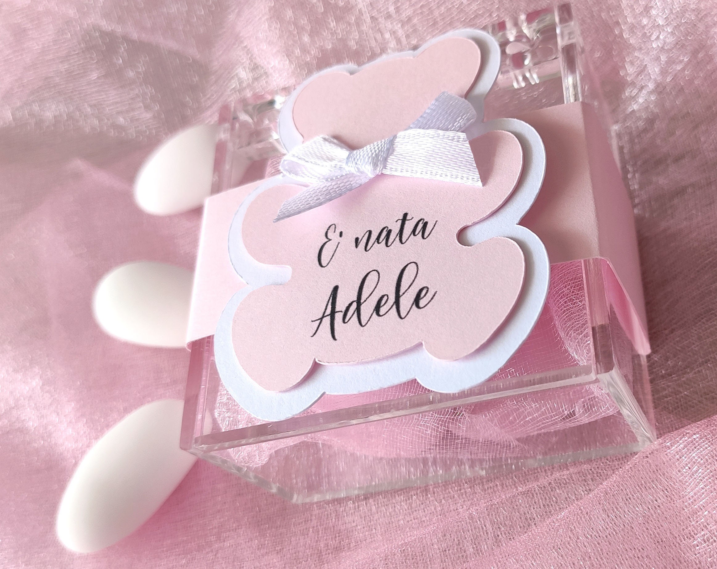 Plexiglass Box With Teddy Bear, Baptism Favor, Birth, Boy and Girl ...