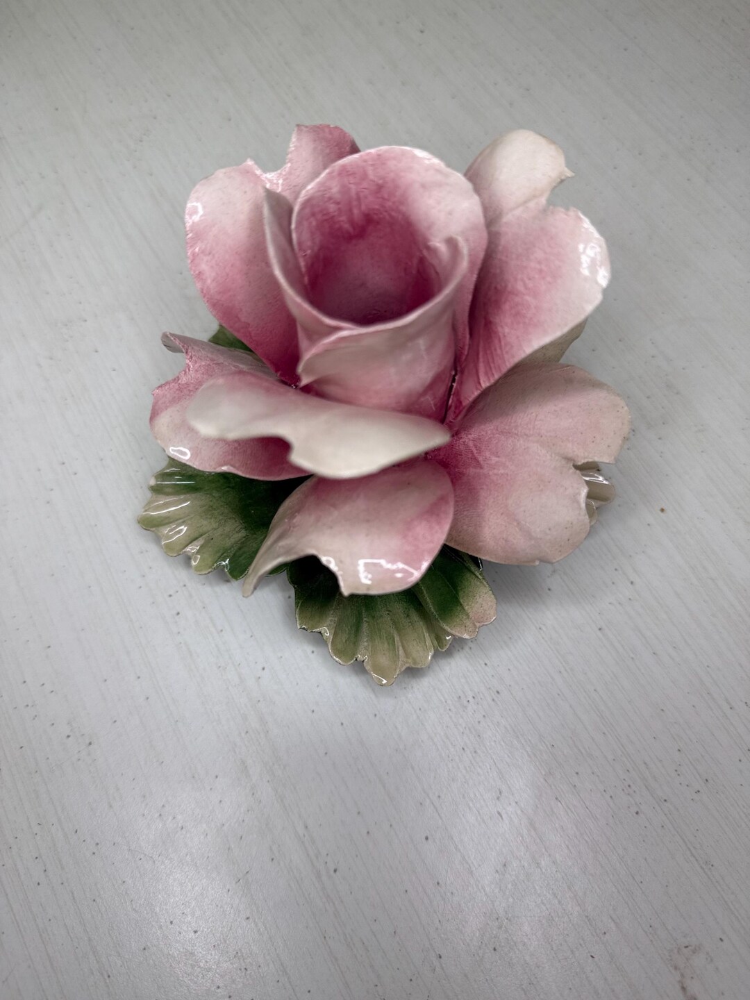 Vintage Italian Nuova Capodimonte Porcelain Rose, Handcrafted Floral ...