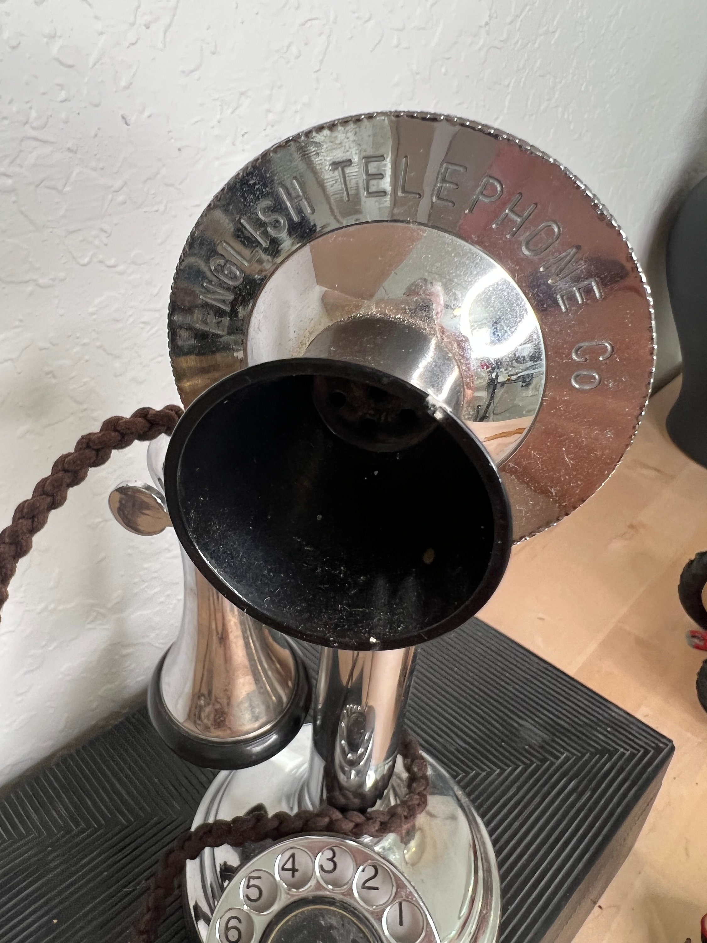 Vintage Rotary Candlestick Telephone, Black and Chrome Vintage Phone - Etsy