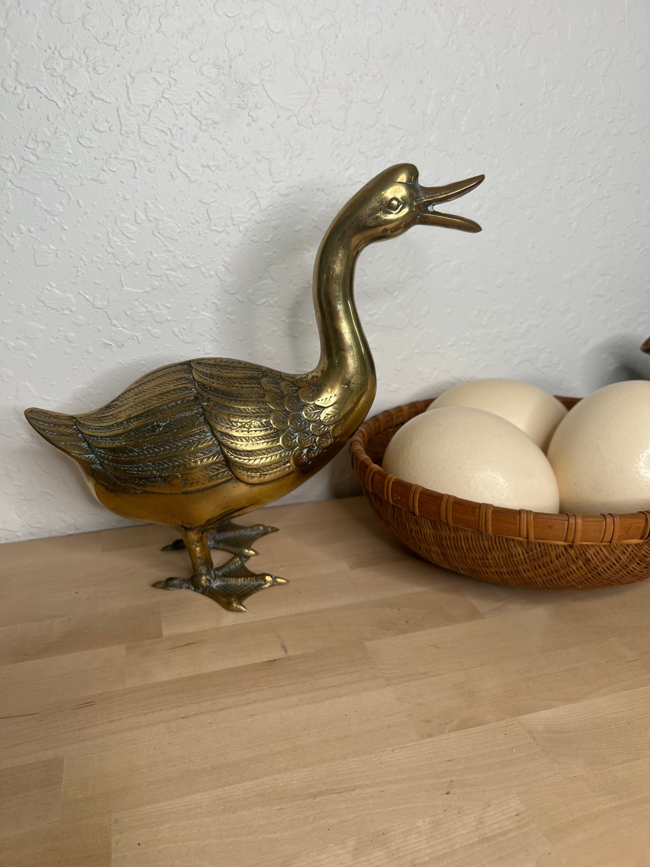 Brass Duck, Brass Ducks, Vintage Brass Duck, Mid Century Modern Solid ...