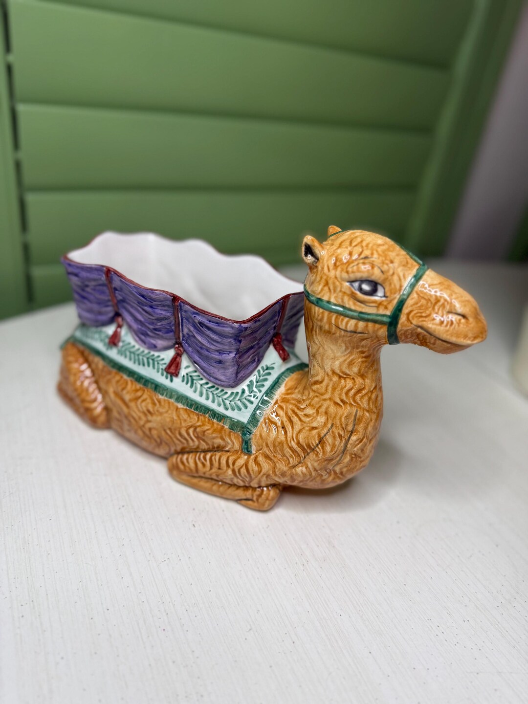 Vietri Italian Ceramic Camel Planter • Hand-painted Animal Centerpiece ...